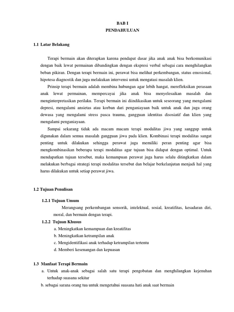 Makalah Terapi Bermain | PDF