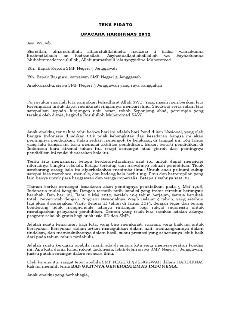 Teks Pidato | PDF