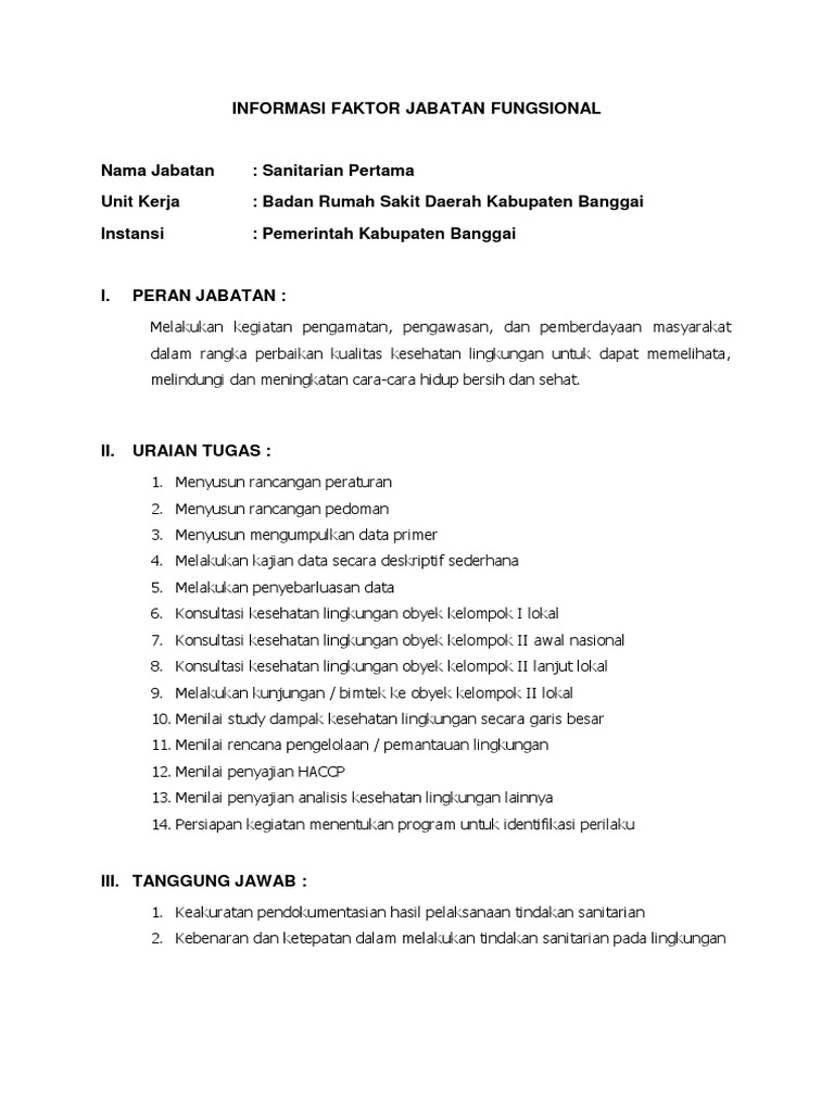Jabatan Sanitarian Pertama di Banggai | PDF