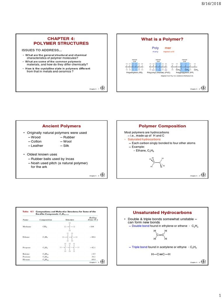 Polymer Structures What Is A Polymer?: Issues To Address.. | PDF ...