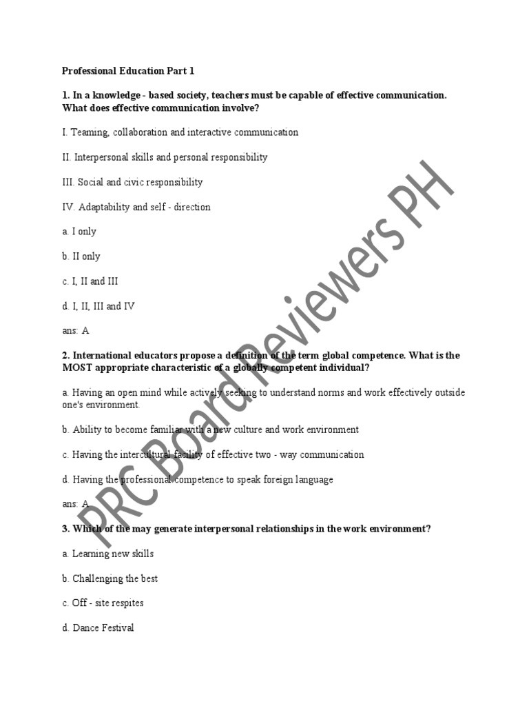 Professional Education Part 1 PDF | PDF | Learning | Teachers