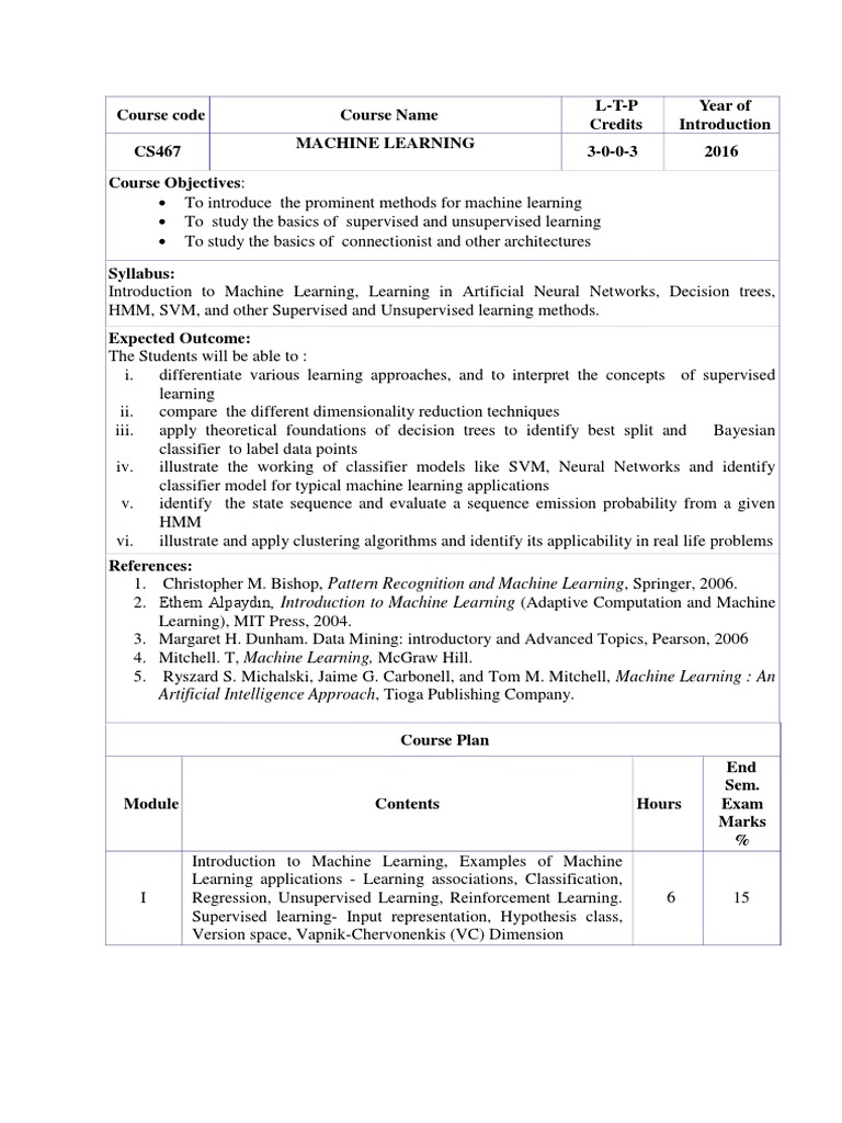 CS467 Machine Learning | PDF | Machine Learning | Statistical ...