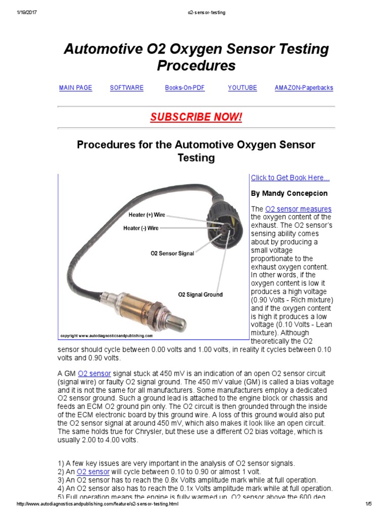 O2 Sensor Testing | PDF | Fuel Injection | Engines