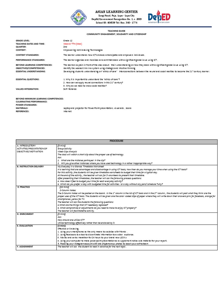 Asian Learning Center | PDF | Educational Technology | Community