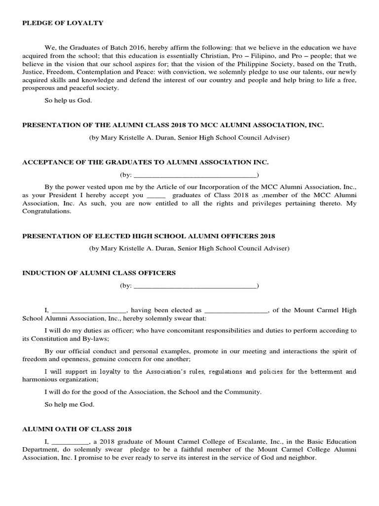 Pledge of Loyalty | PDF | Justice | Crime & Violence