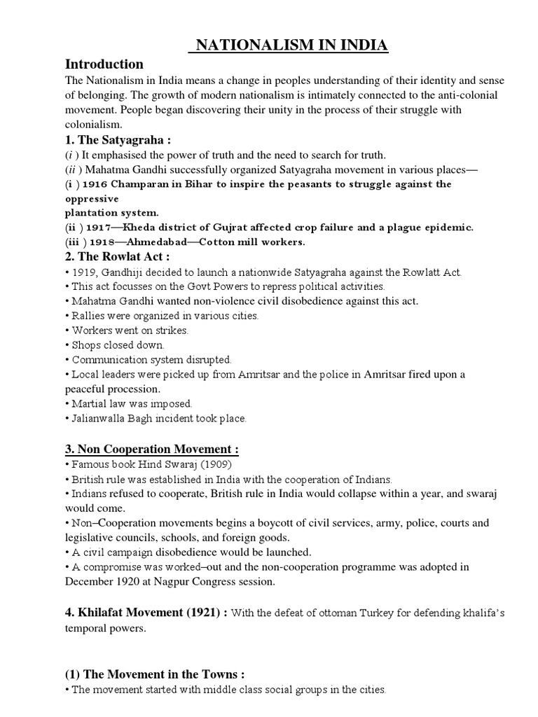 Nationalism in India | PDF | Mahatma Gandhi | Politics Of India