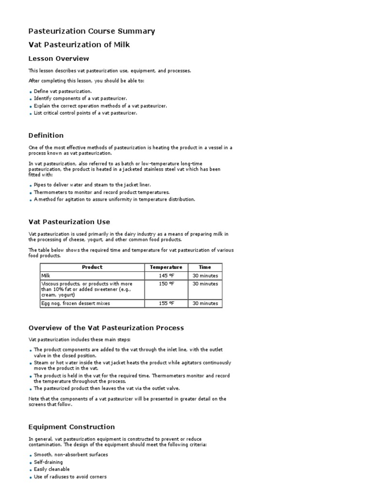 Ensuring Safety Through Proper Vat Pasteurization: A Comprehensive ...