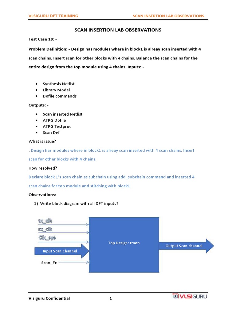 Scan Insertion Lab Observations: Vlsiguru DFT Training | PDF
