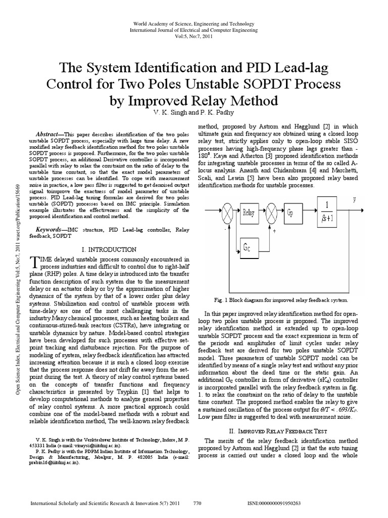 The System Identification and PID Lead-Lag | PDF | Control Theory | Feedback
