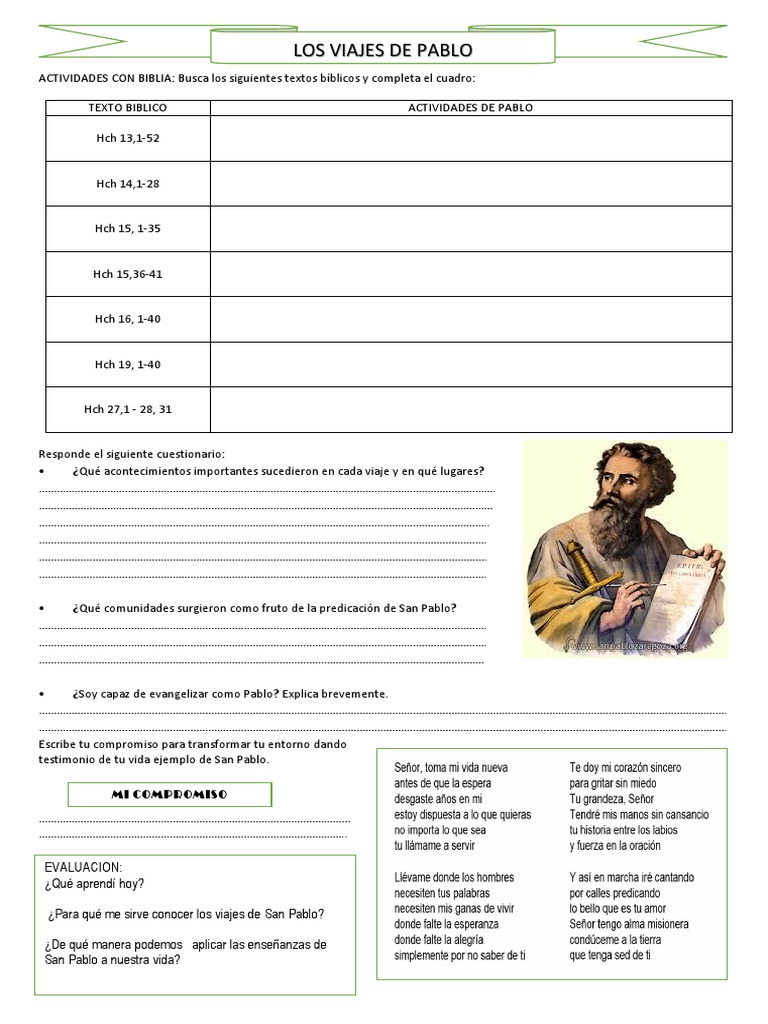 FICHA 2 4° VIAJES DE PABLO | PDF