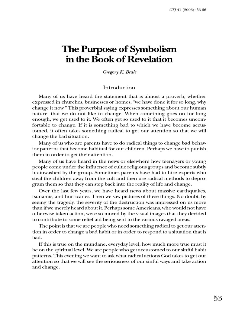 The Purpose of Symbolism in The Book of Revelation | Download Free PDF ...