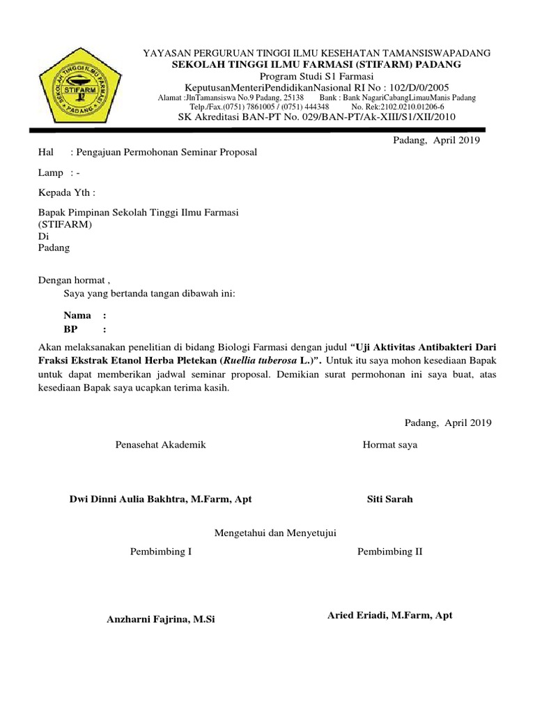 Fix - Surat Permohonan Proposal | PDF
