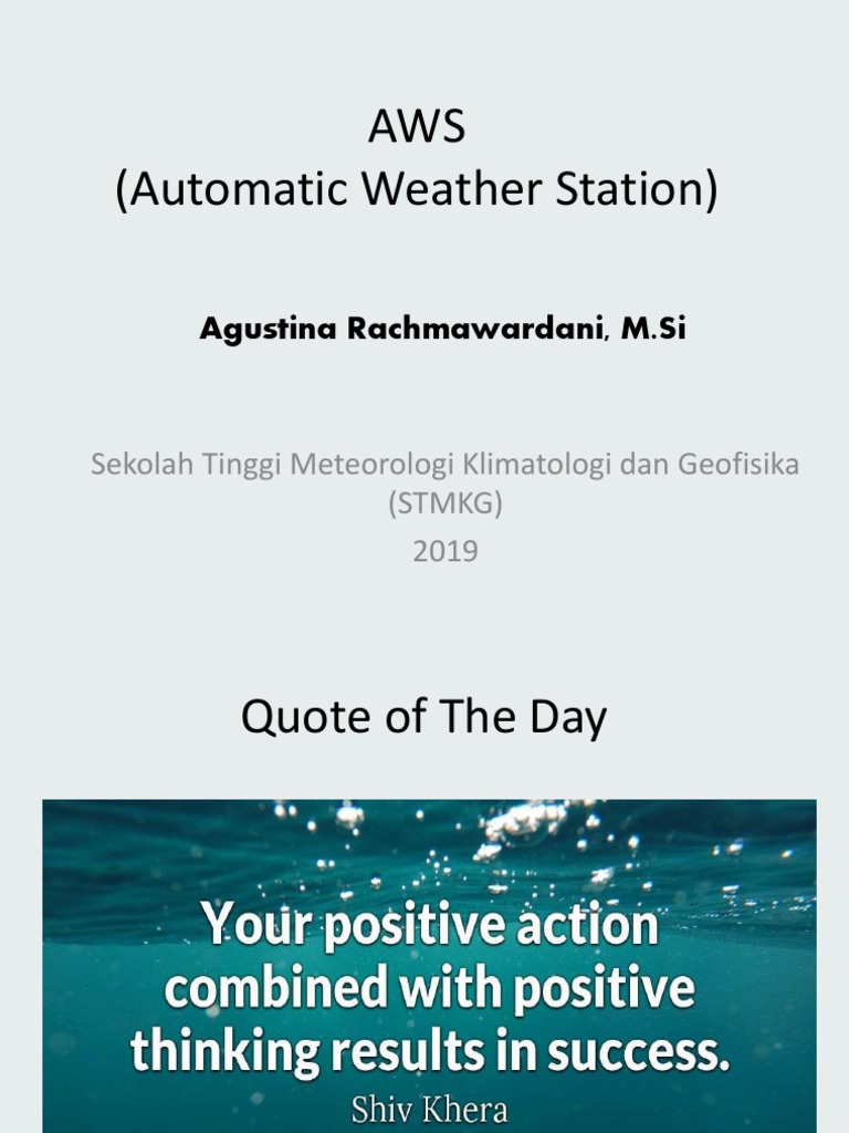 AWS (Automatic Weather Station) | PDF