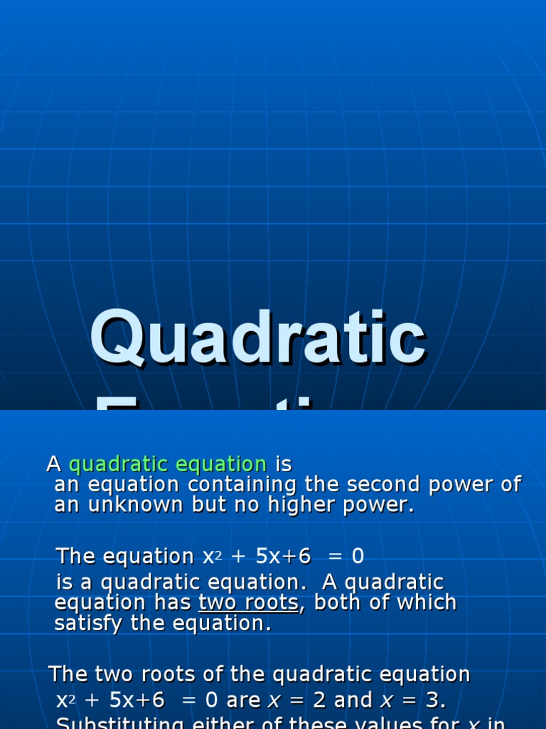 Understanding Quadratic Equations | PDF | Quadratic Equation | Equations