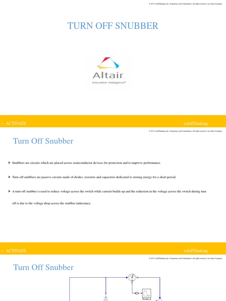 Turn Off Snubber: - Activate Solidthinking | PDF