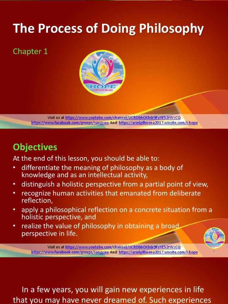 The Process of Doing Philosophy: Visit Us at and | PDF | Reason | Knowledge