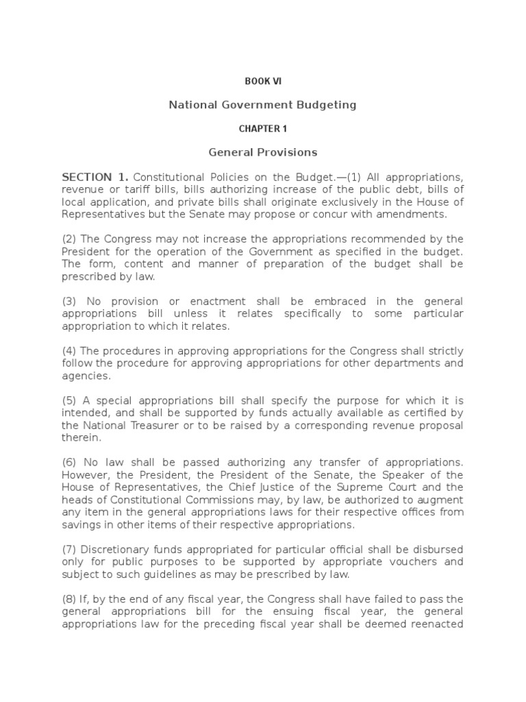 National Government Budgeting Provisions and Definitions | PDF ...