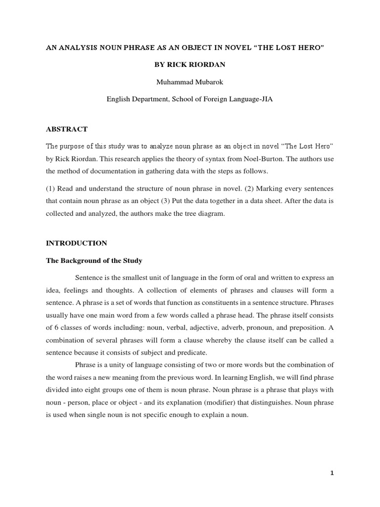 Jurnal Syntax | PDF | Phrase | Noun