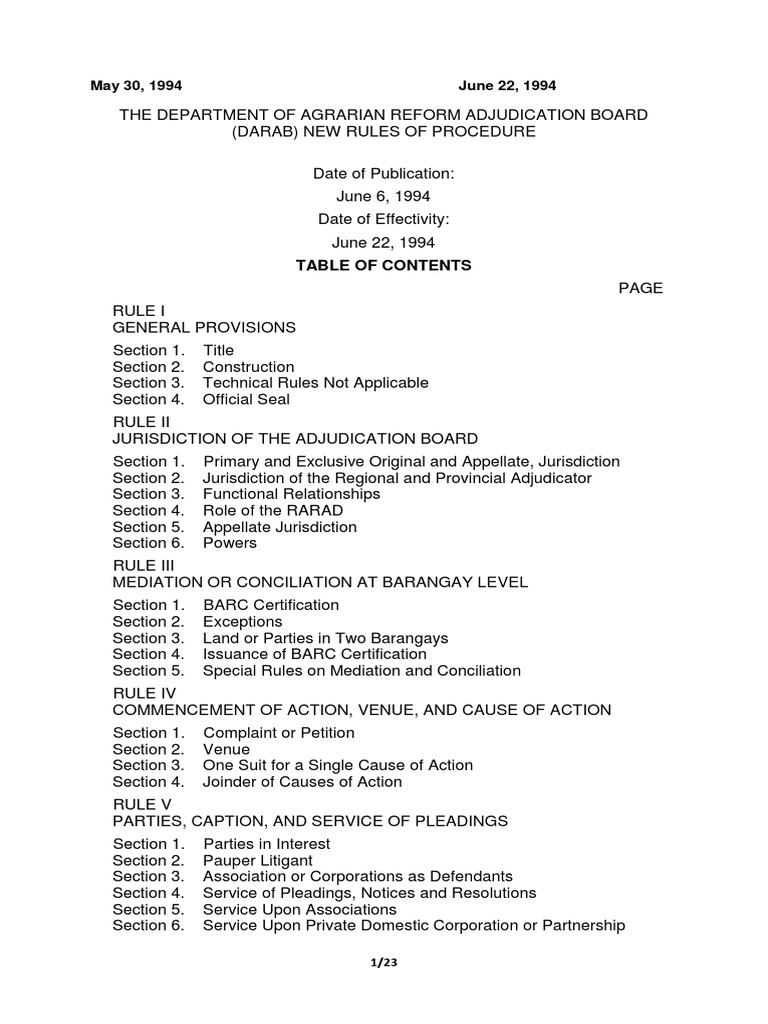 DARAB Rules and Procedures | Download Free PDF | Lawsuit | Judgment (Law)