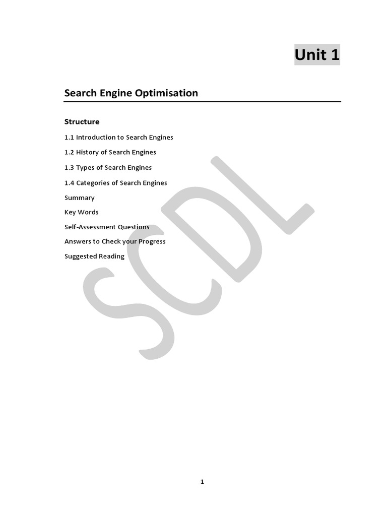 Unit 1: Search Engine Optimisation | PDF | Web Search Engine | Search ...