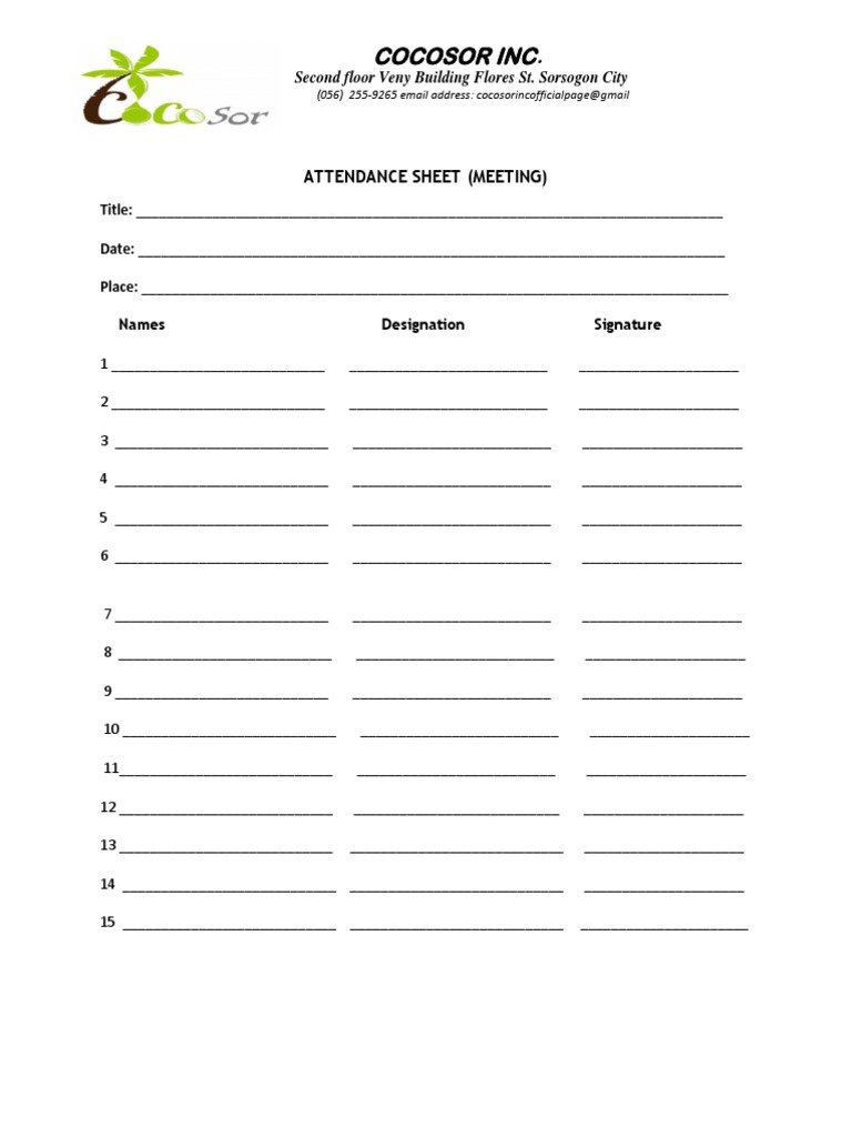 Attendance Sheet | PDF