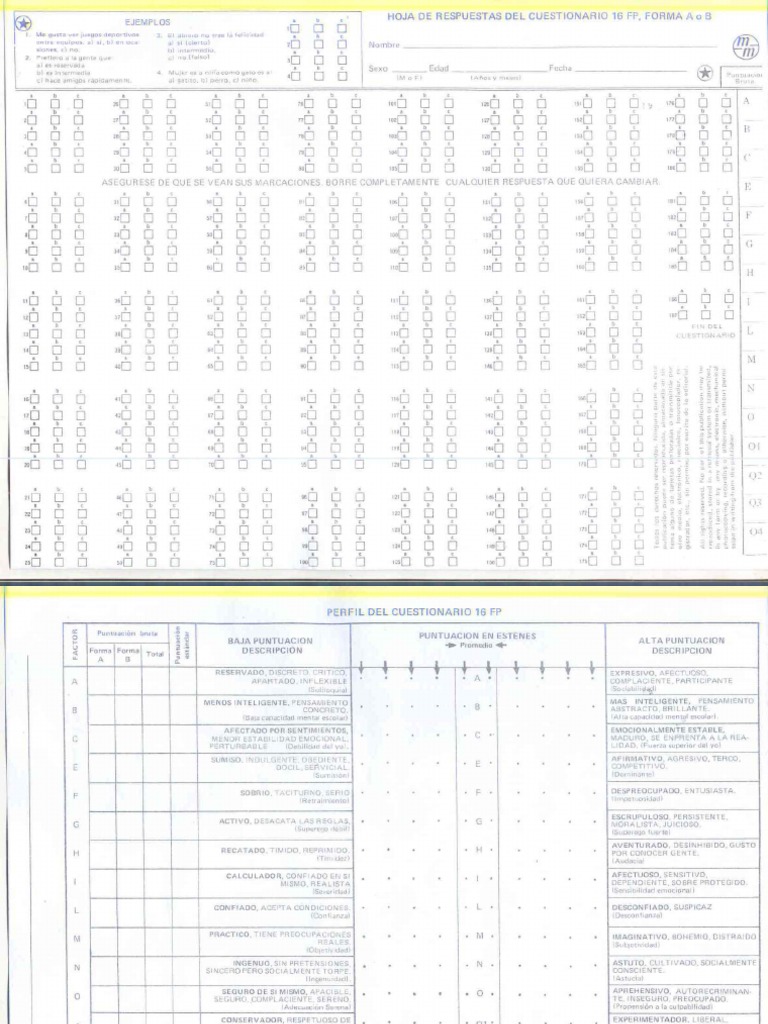 Protocolo 16PF | PDF
