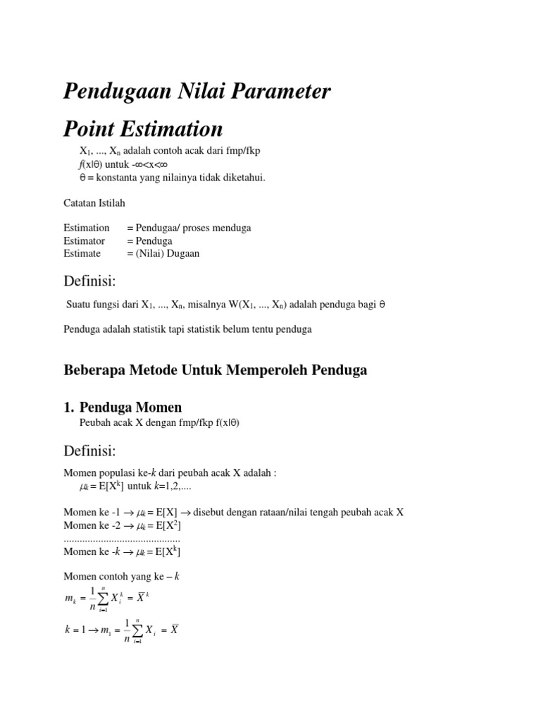 METODE Pendugaan Parameter | PDF | Metode & Bahan Ajar