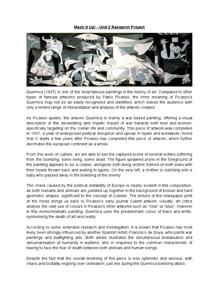 Unit 2 Art Research Project | PDF | Cubism | Pablo Picasso