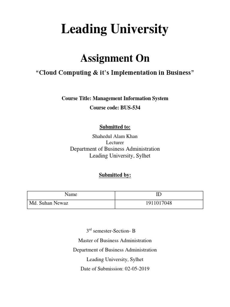 Cloud Front Page | PDF