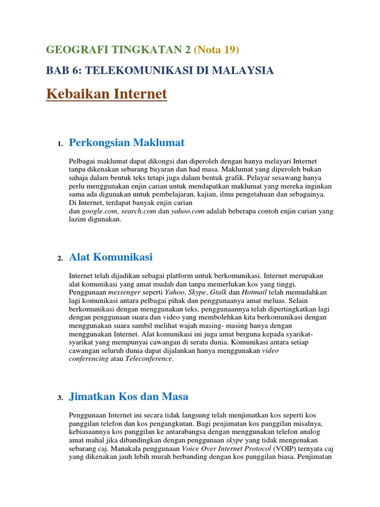 Telekomunikasi - Kebaikan Dan Keburukan Internet | PDF