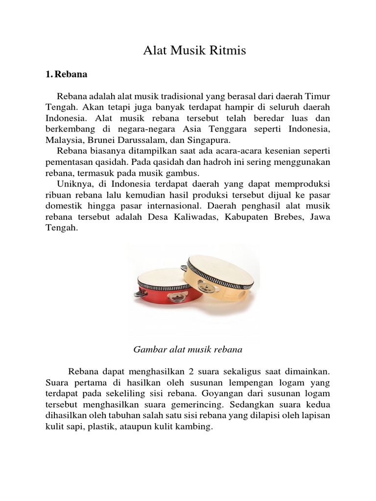 Alat Musik Ritmis | PDF | Seni