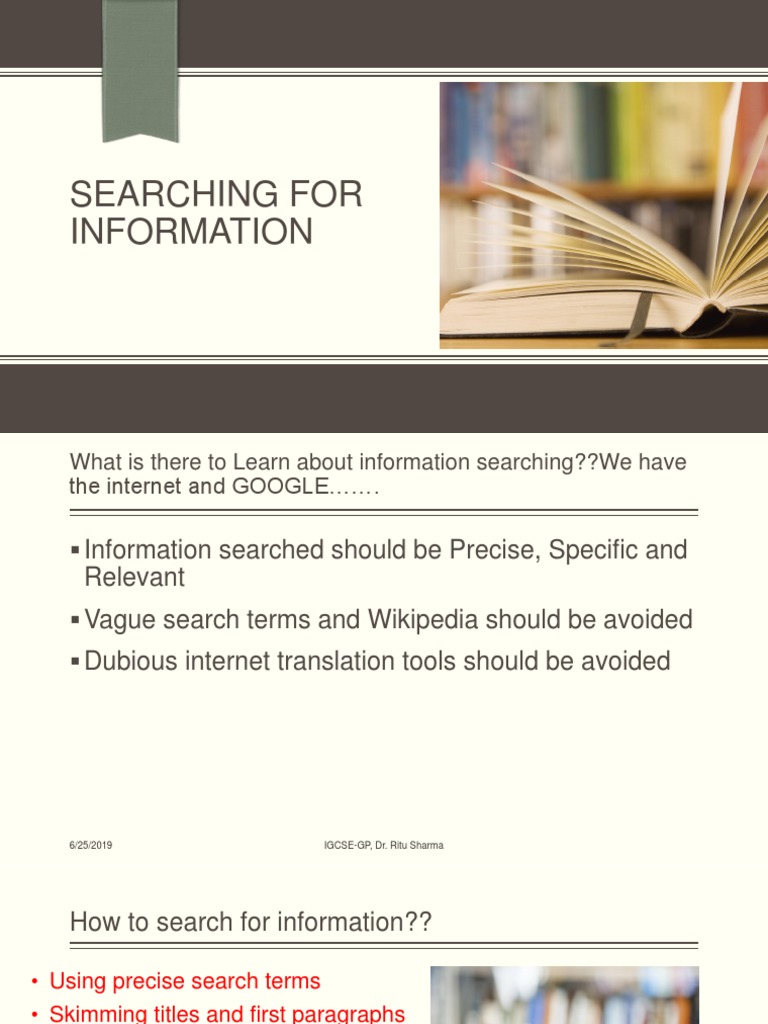 Searching For Information | PDF | Web Search Engine | Search Engine ...