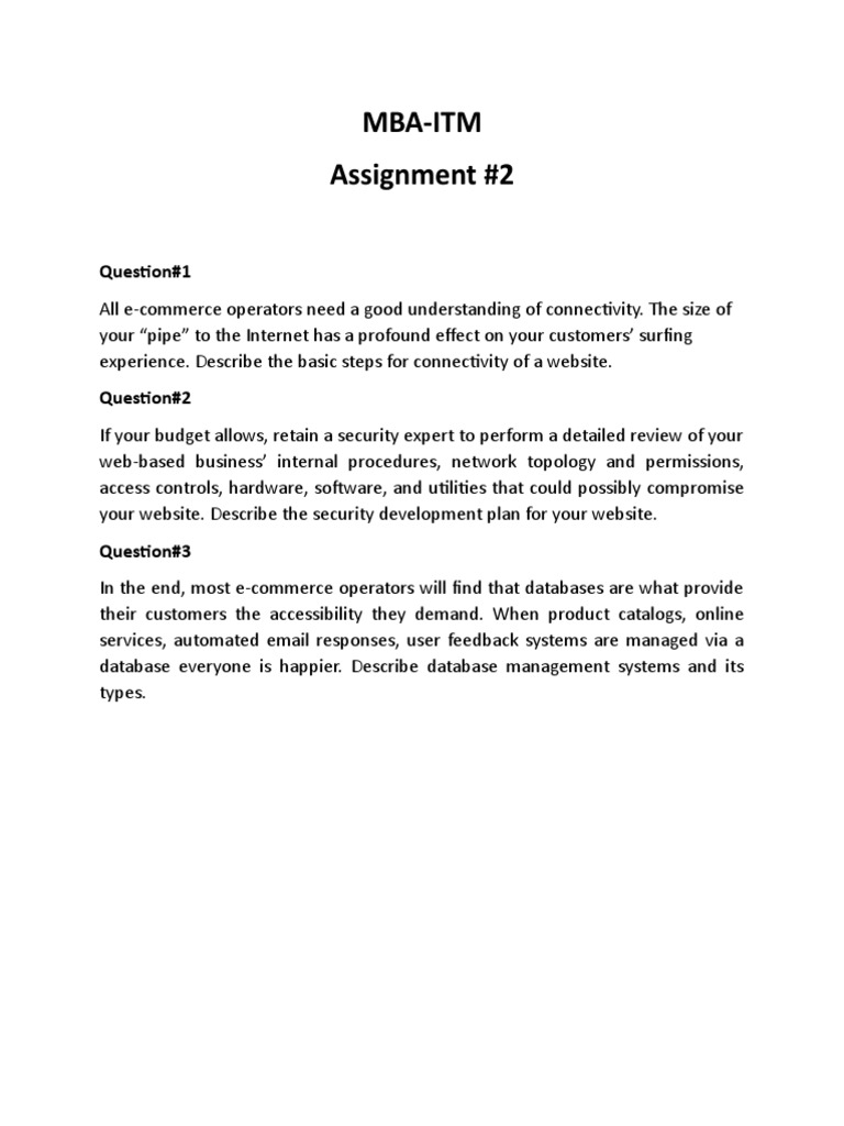 Assignment # 2 MBA ITM | PDF | Computers