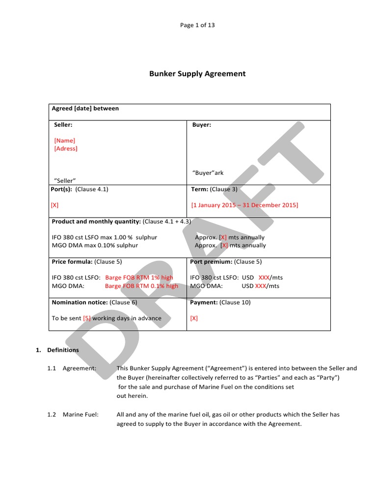 Services BunkerClauses BC Template Bunker 2017 | PDF | Indemnity ...