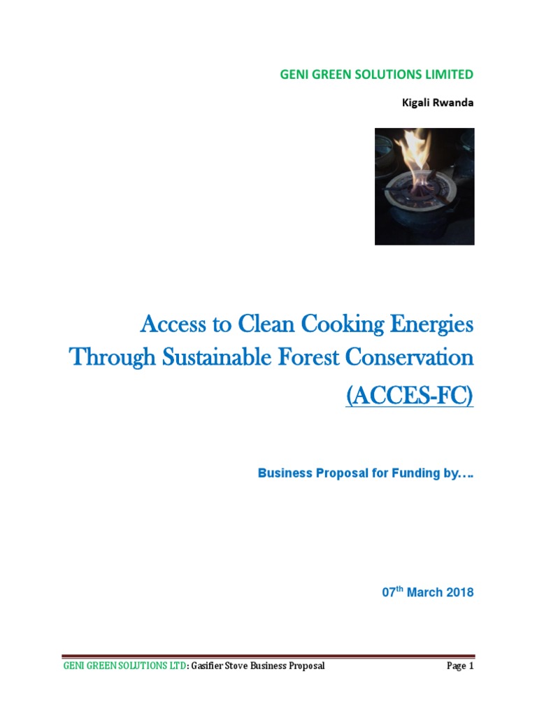 Gasifier Stove Business Proposal Rwanda | PDF | Stove | Gasification