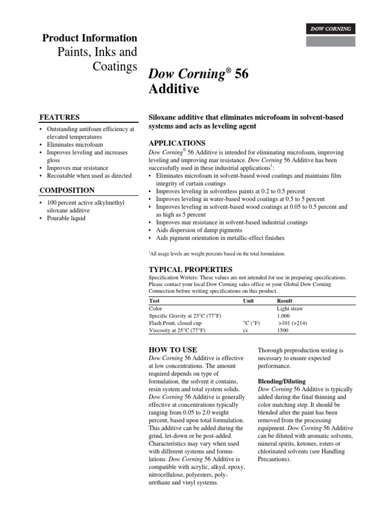 TDS DC 56 PDF | Download Free PDF | Paint | Materials