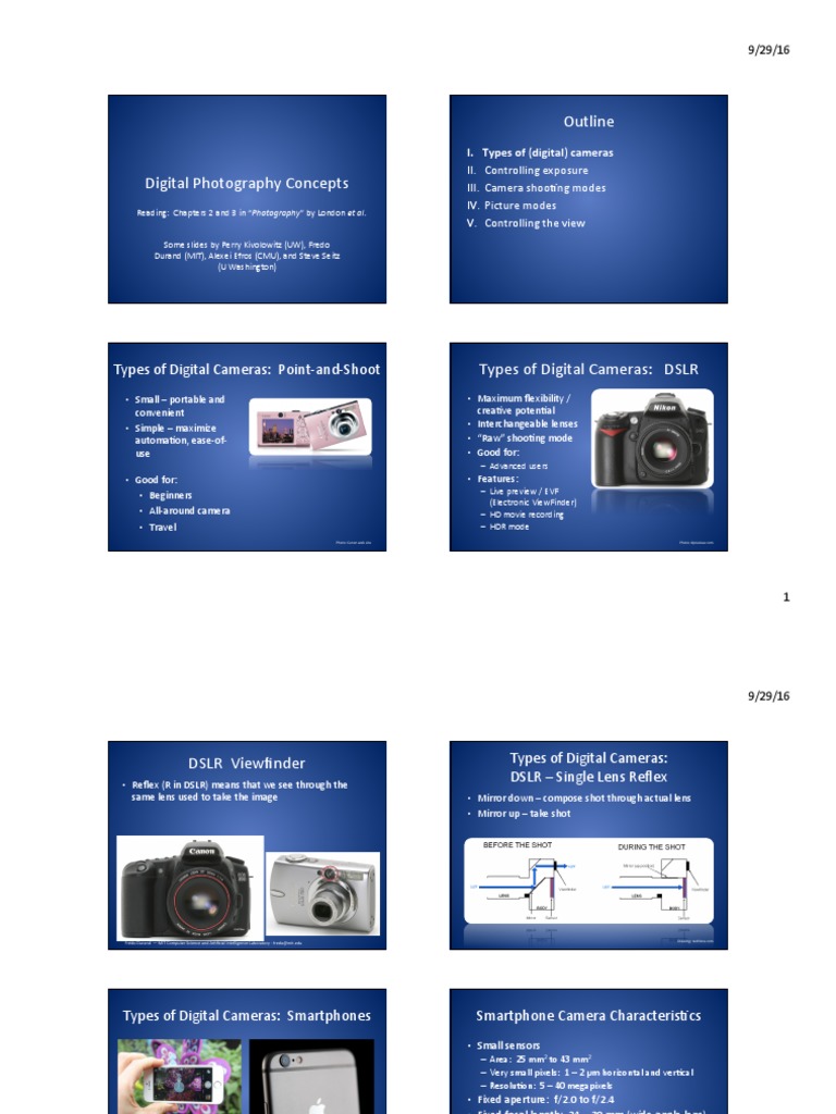 02 Photography Concepts1 | PDF | Shutter Speed | Digital Camera