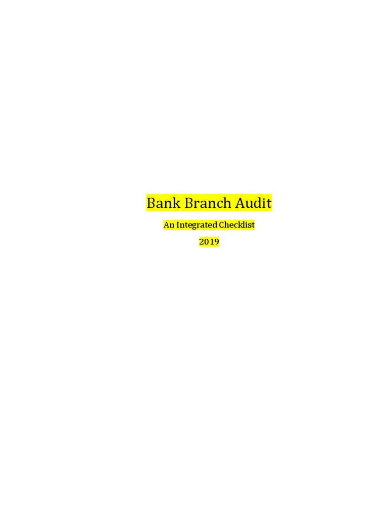 Bank Audit Work Paper | PDF | Audit | Financial Statement
