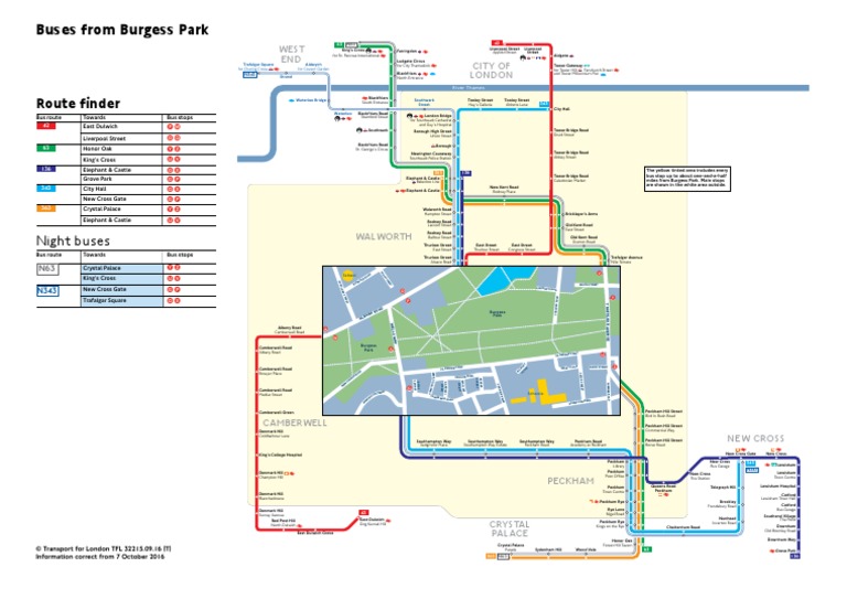 TFL Bus Spider Map For Burgess Park | PDF | London | Transport