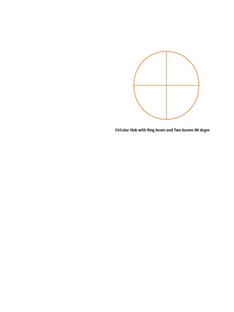 Circular Slab With Ring Beam and Two Beams 90 Degree Each Other | PDF