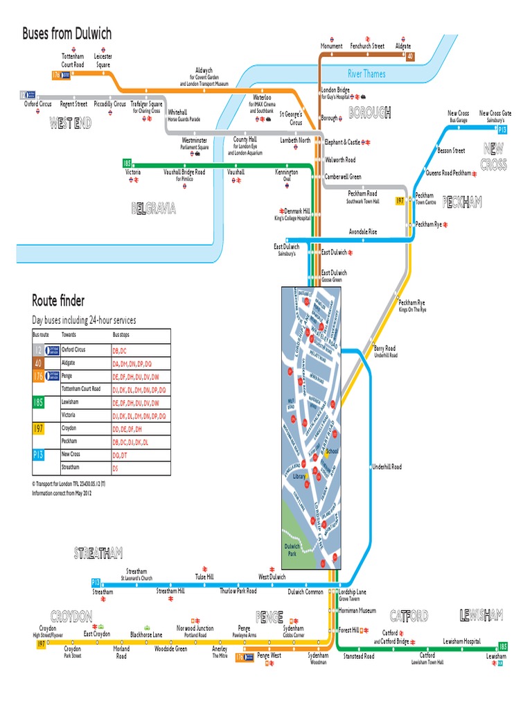 Buses From Dulwich: NEW Cross Borough West End | PDF | Public Transport ...