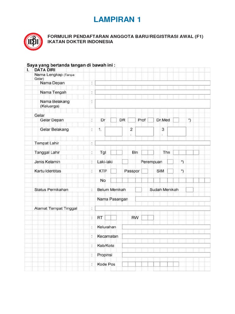 Form KTA Terbaru | PDF