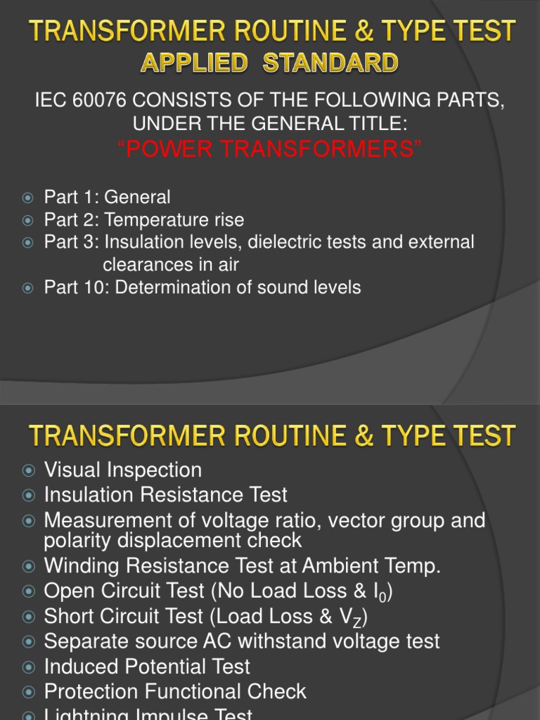 Transformer Routine Test | PDF | Transformer | Alternating Current