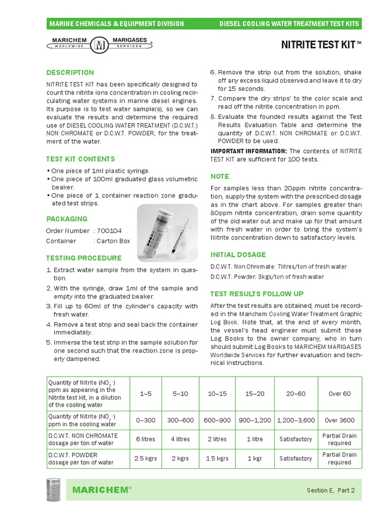Nitrite Test Kit | PDF | Nitrite | Water