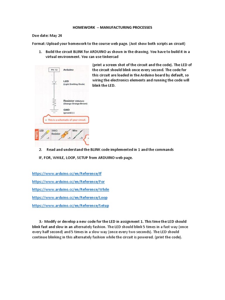 Arduino Homework | PDF