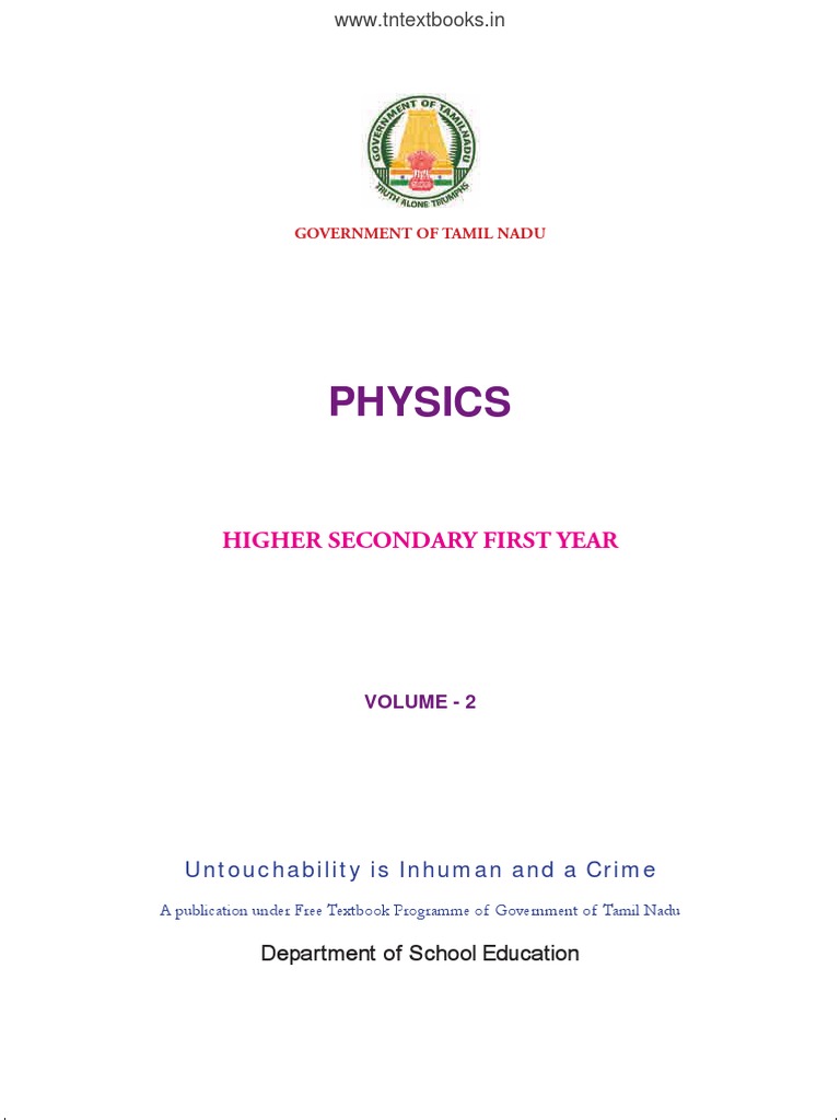 11th - STD - Physics - Volume II - EM - WWW - Tntextbooks.in PDF | PDF ...