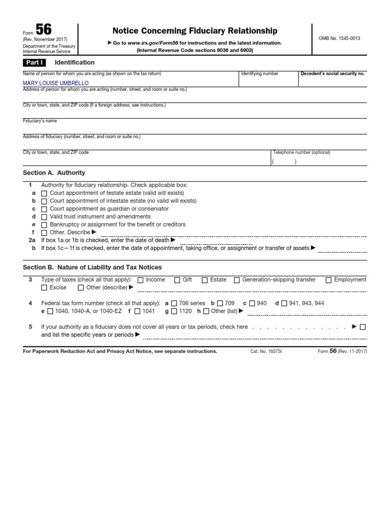 Notice Concerning Fiduciary Relationship: Identification | PDF ...