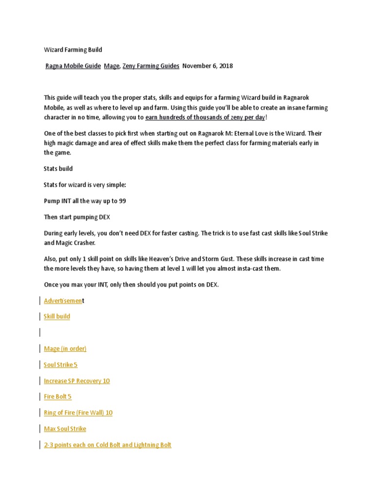 Wizard Farming Build | PDF | Leisure