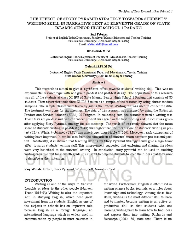 The Effect of Story Pyramid Strategy Toward Students' Writing Skill ...