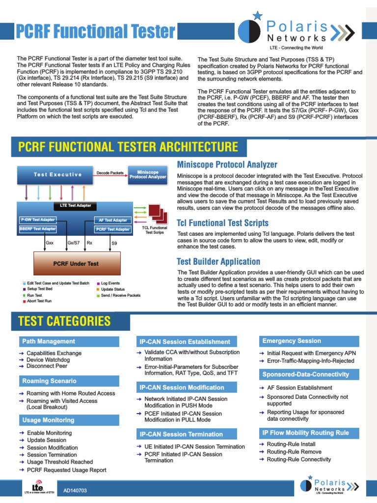 PCRF Functional Tester | PDF | Roaming | Computer Network